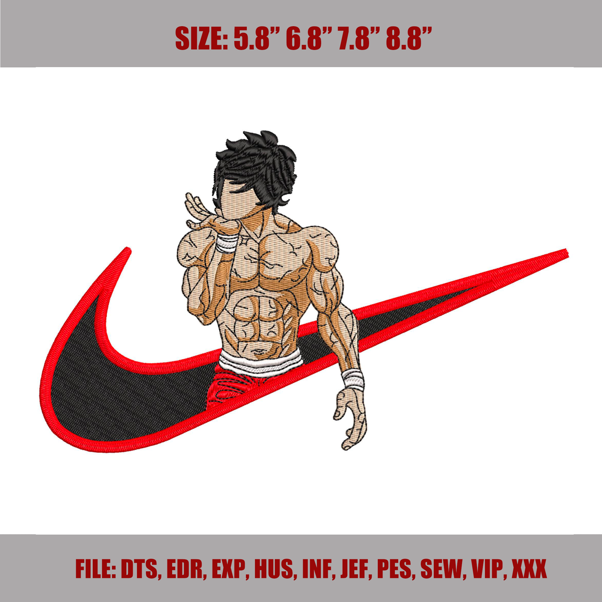 BAKI Anime Embroidery Design, Machine Embroidery Design File | Inspire ...