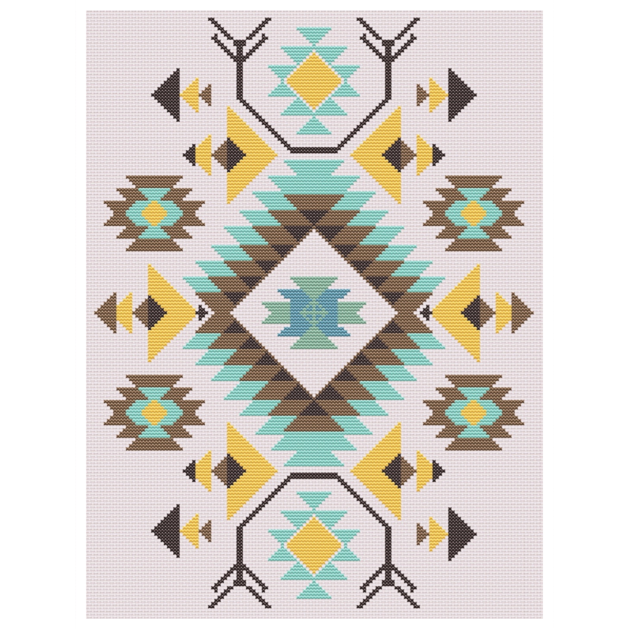Counted Cross Stitch Pattern PDF - Aztec Design - Ethnic Art | Inspire ...