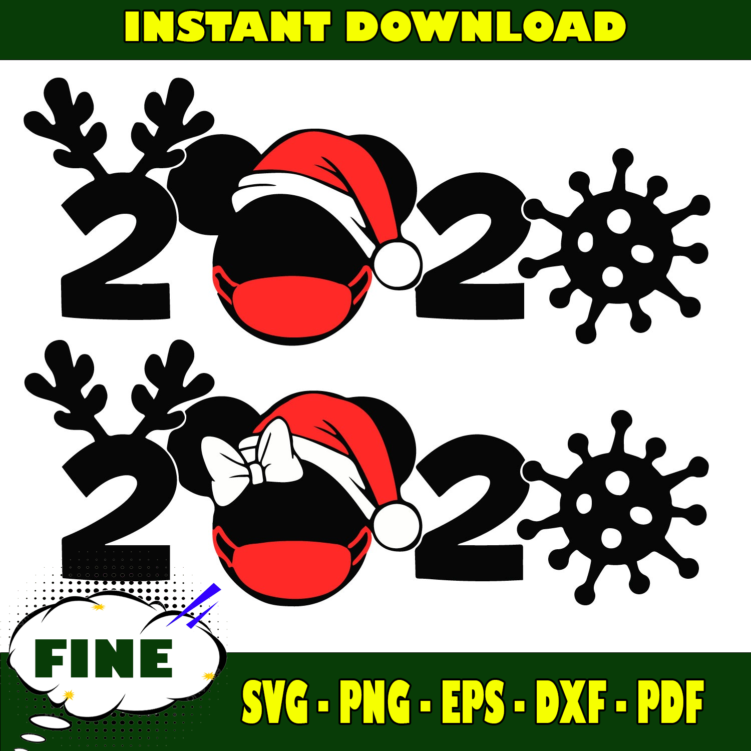 Disney Christmas 2020 Bundle SVG, PNG, Christmas 2020 SVG, P | Inspire ...