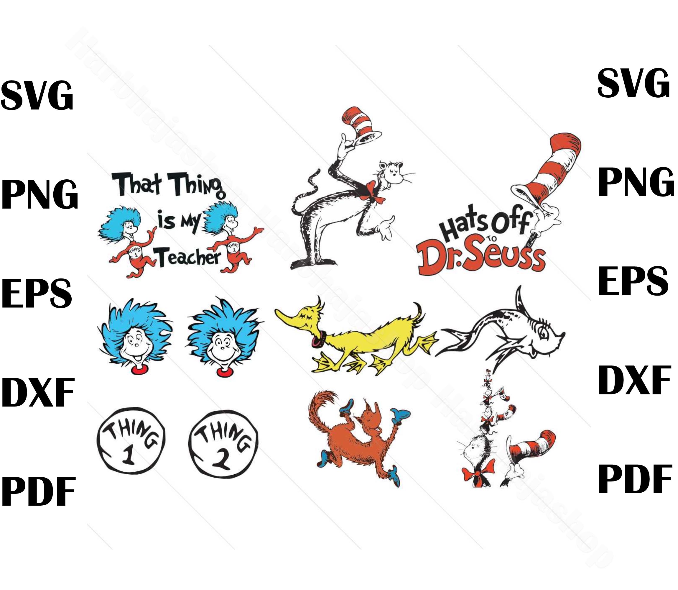 Dr Seuss Svg Bundle, Dr Seuss Svg, Dr Seuss Vector, Dr Seuss | Inspire ...