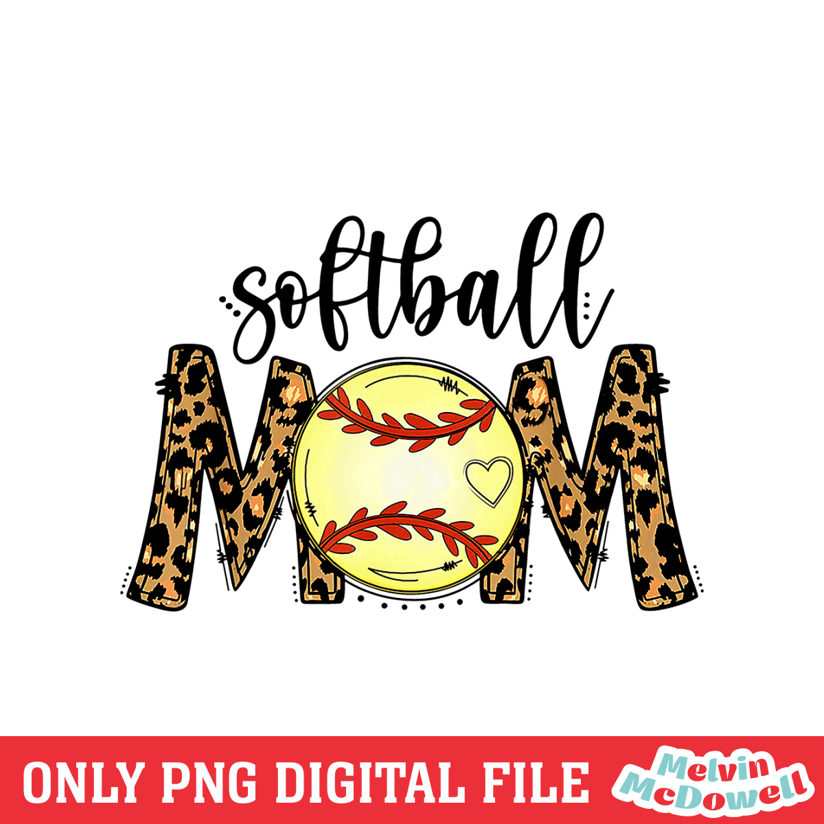 Softball Mom Leopard Print Sport Sublimation PNG,Mom PNG, Mo | Inspire ...