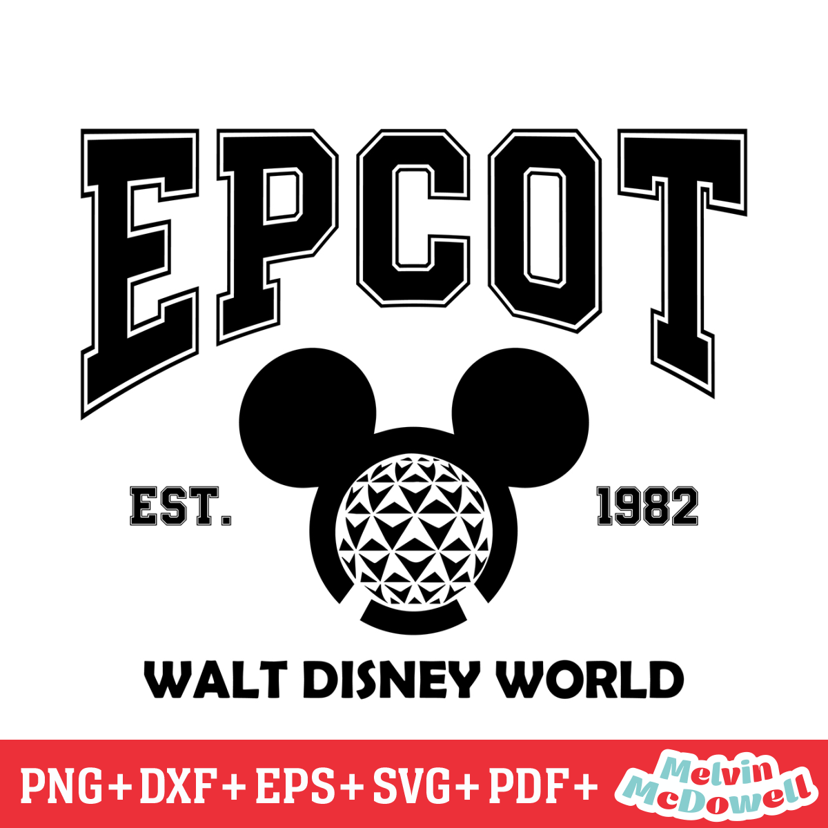 Walt Disney World Mickey Epcot Ball Est 1982 SVG, Disney Svg | Inspire ...