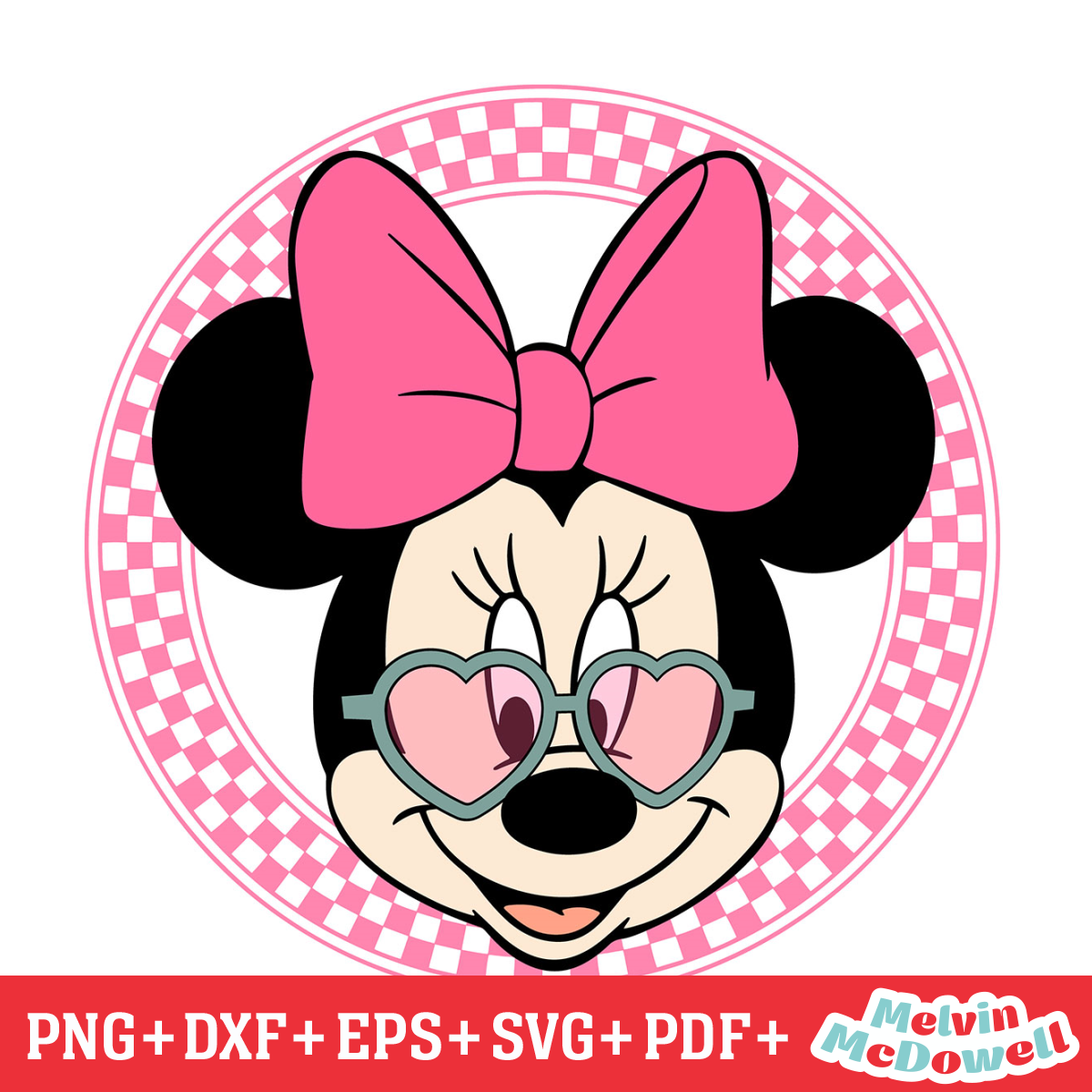 Checkered Minnie Mouse Heart Sunglasses SVG, Disney Svg ,Dis | Inspire ...