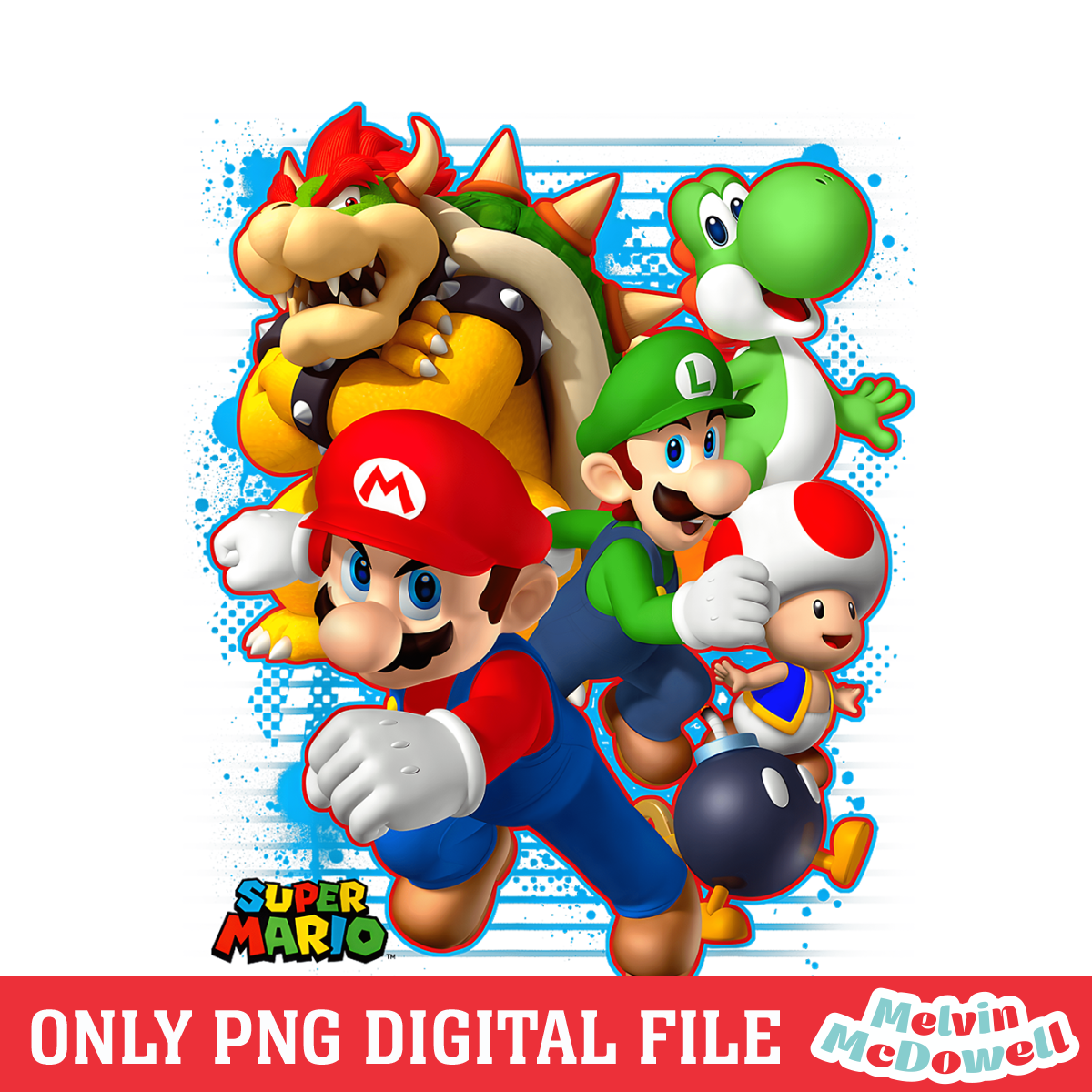 3D Super Mario Bros Party PNG, Disney PNG, Digital Download | Inspire ...