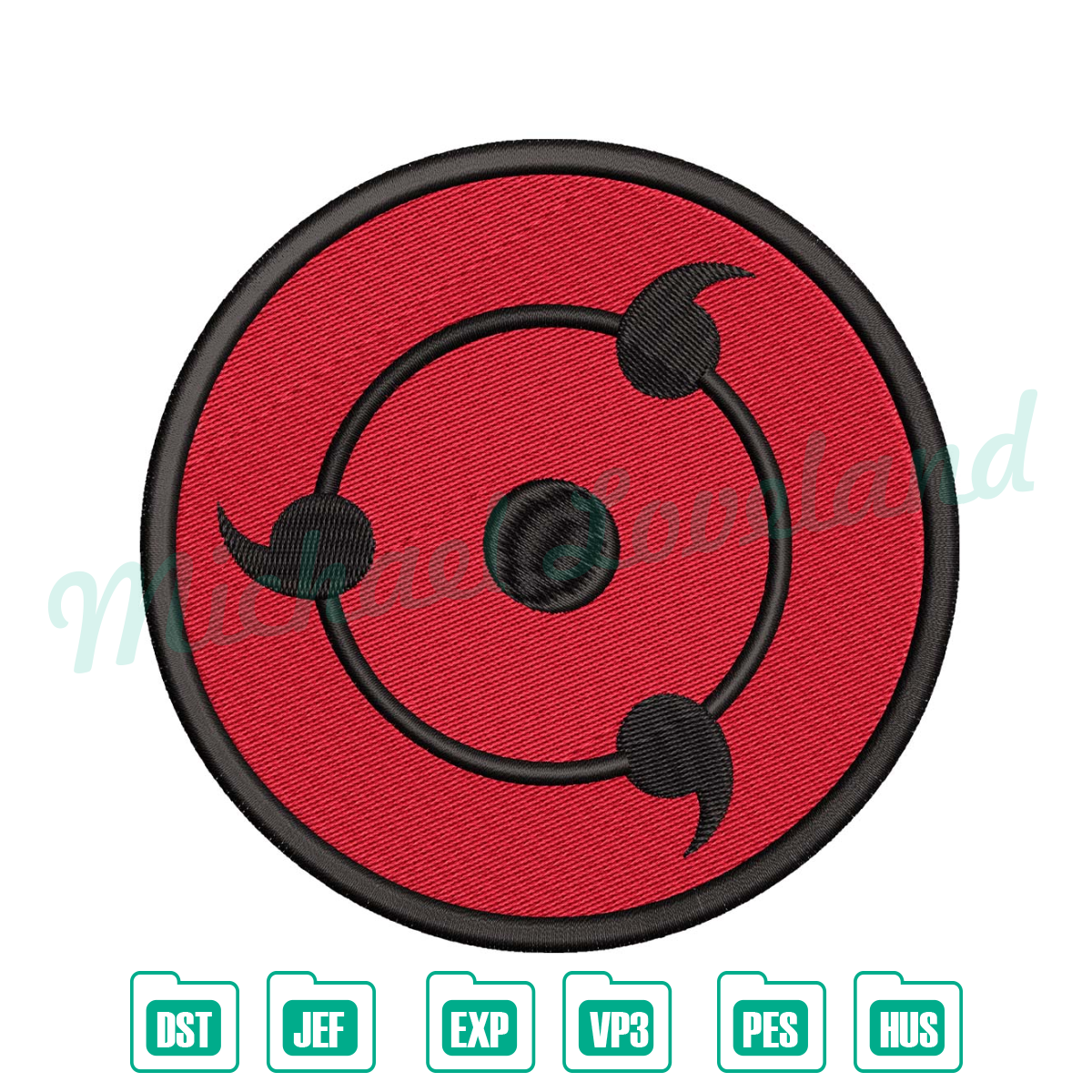 Three Tomoe Sharingan Symbol Embroidery File ,Anime Embroide | Inspire ...