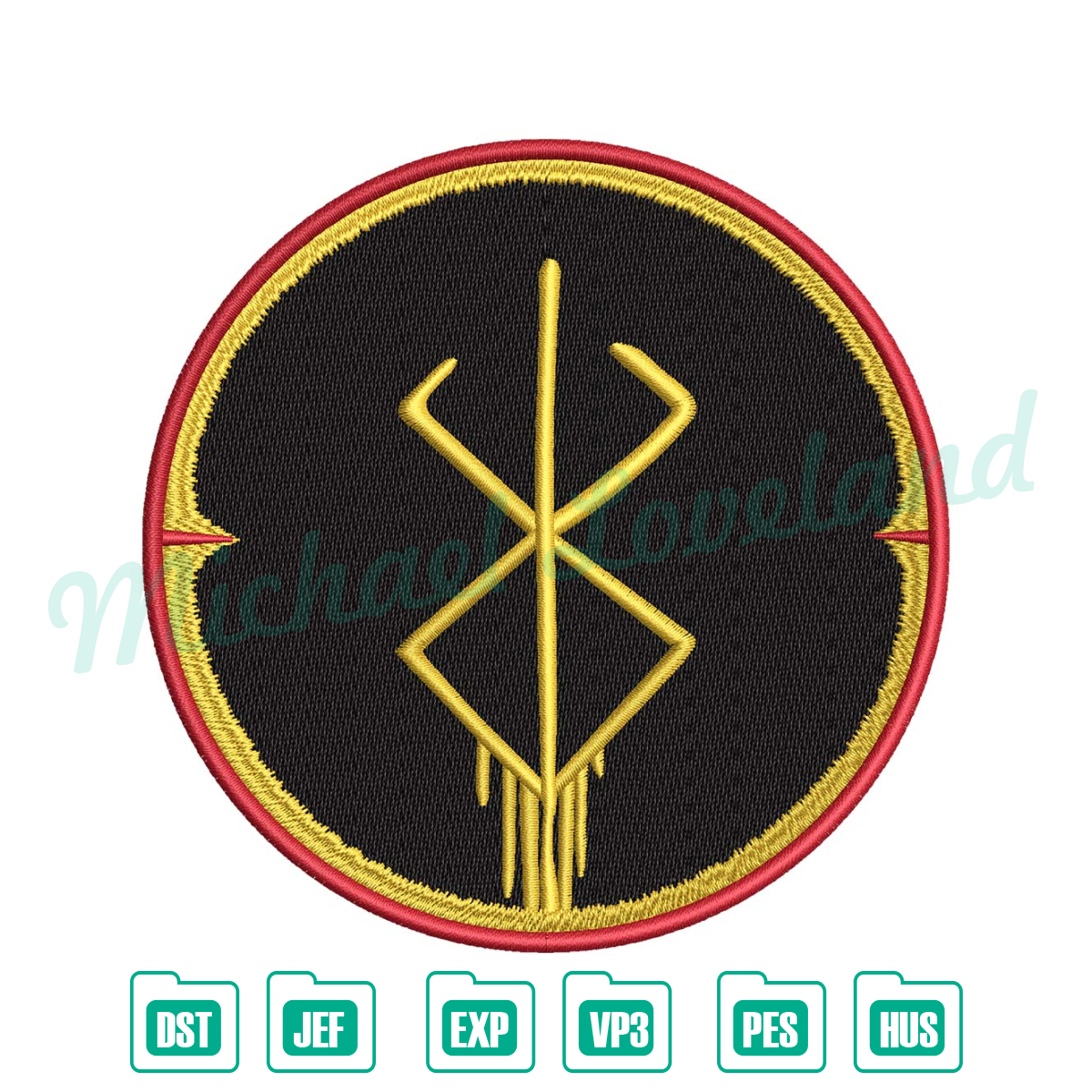Berserker Norse Rune Logo Embroidery Design ,Anime Embroider | Inspire ...