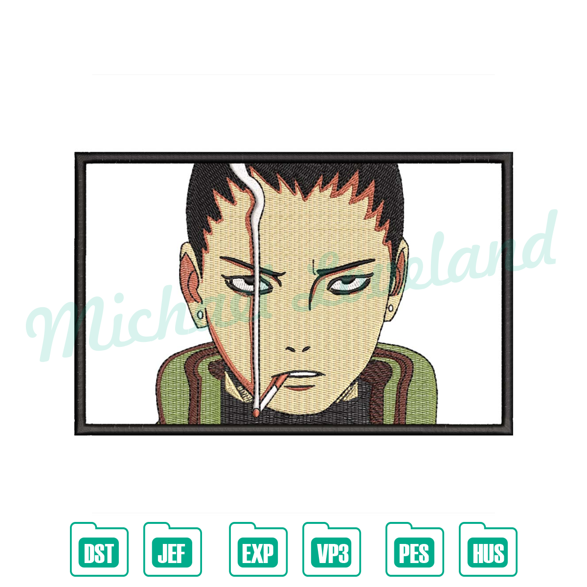 Smoking Nara Shikamaru Anime Embroidery File ,Anime Embroide - Inspire ...