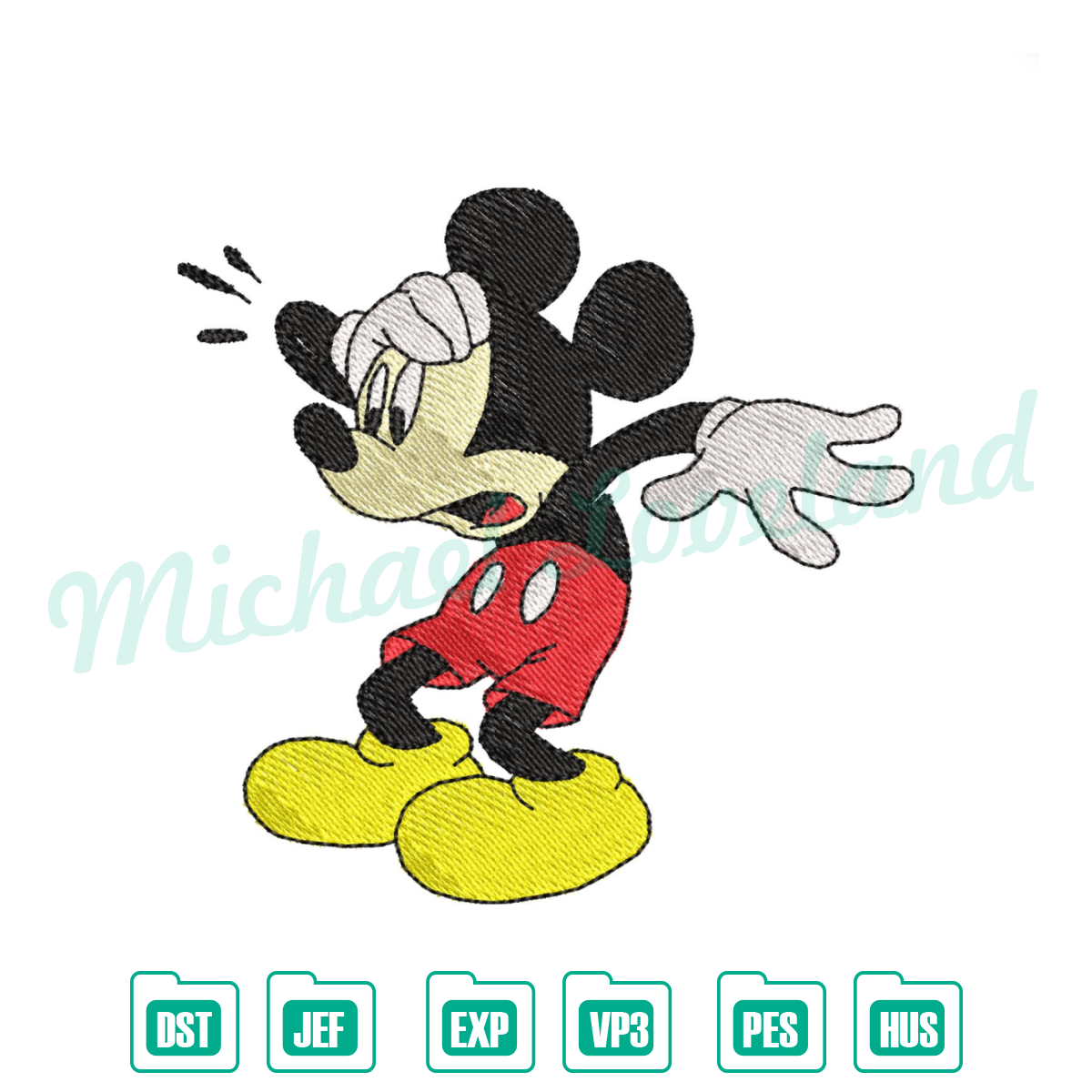 Mickey Mouse Uh-Oh Design Embroidery File, Digital Embroider | Inspire ...