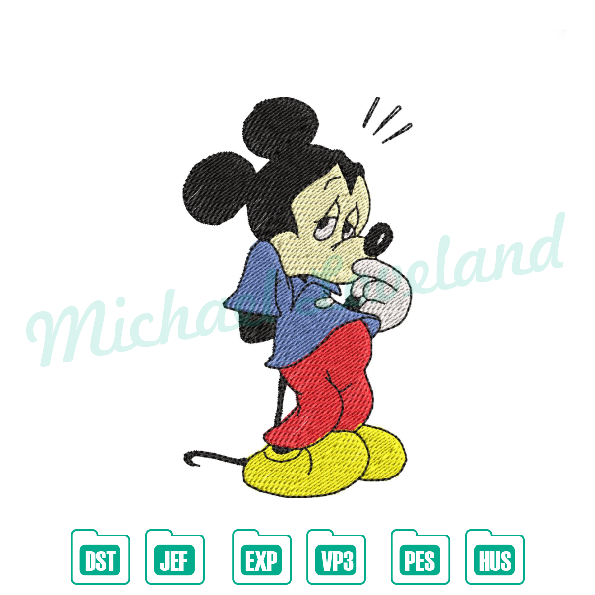 Mickey Sad Mouse Design Embroidery File, Digital Embroidery, | Inspire ...