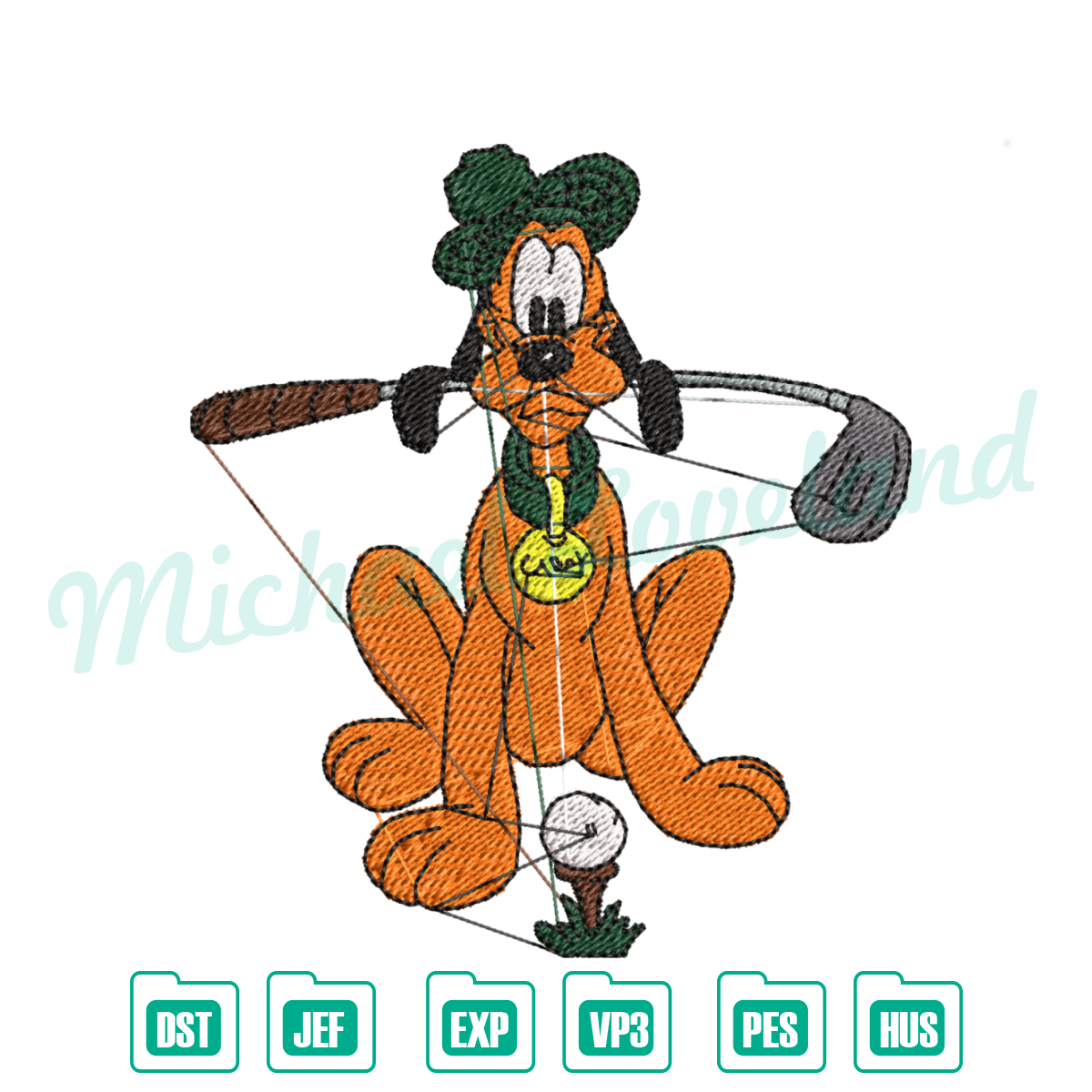 Pluto Golf Embroidery File , Disney Embroidery, Digital Embr | Inspire ...