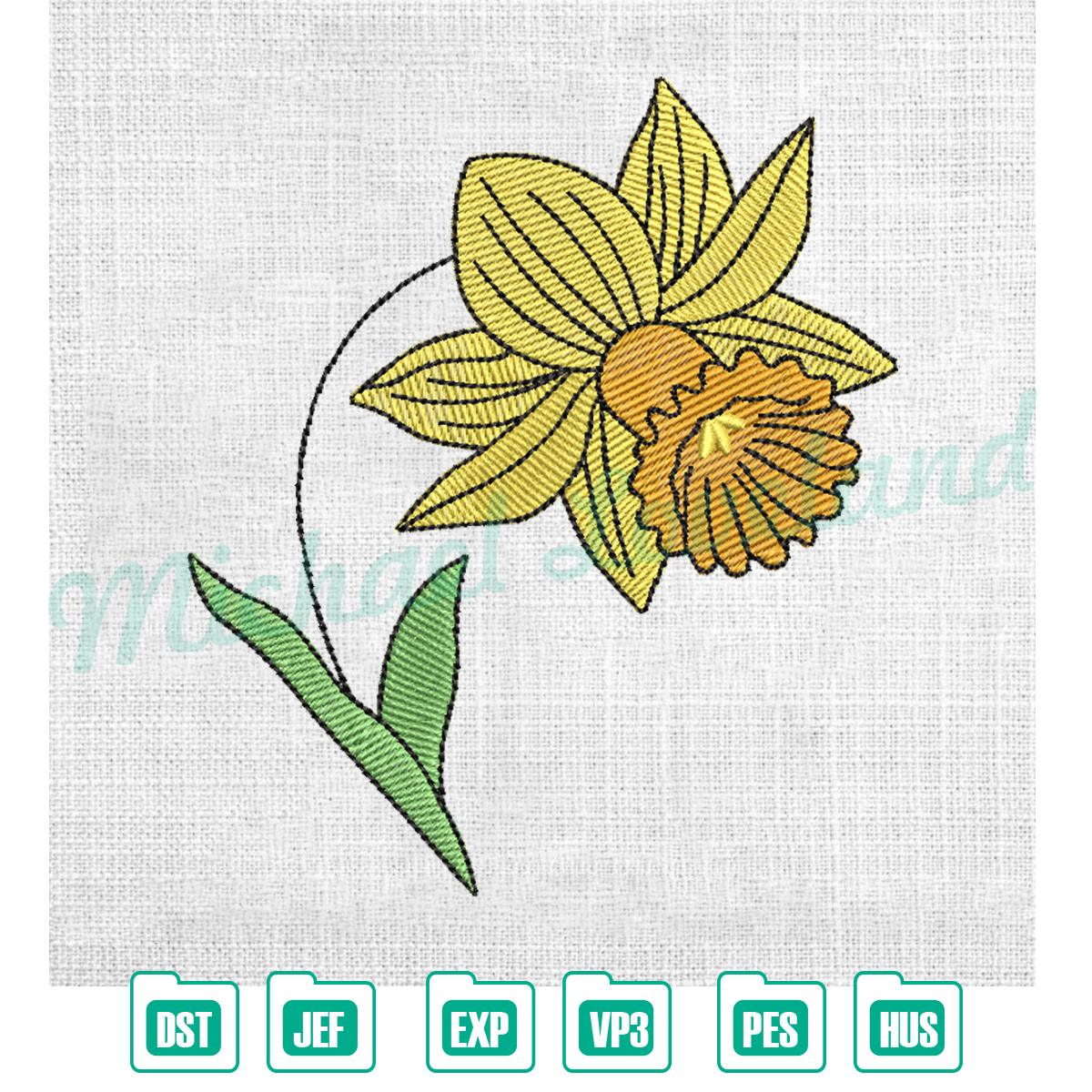 Daffodil Mother Day Floral Embroidery ,Embroidery Design, Di | Inspire ...