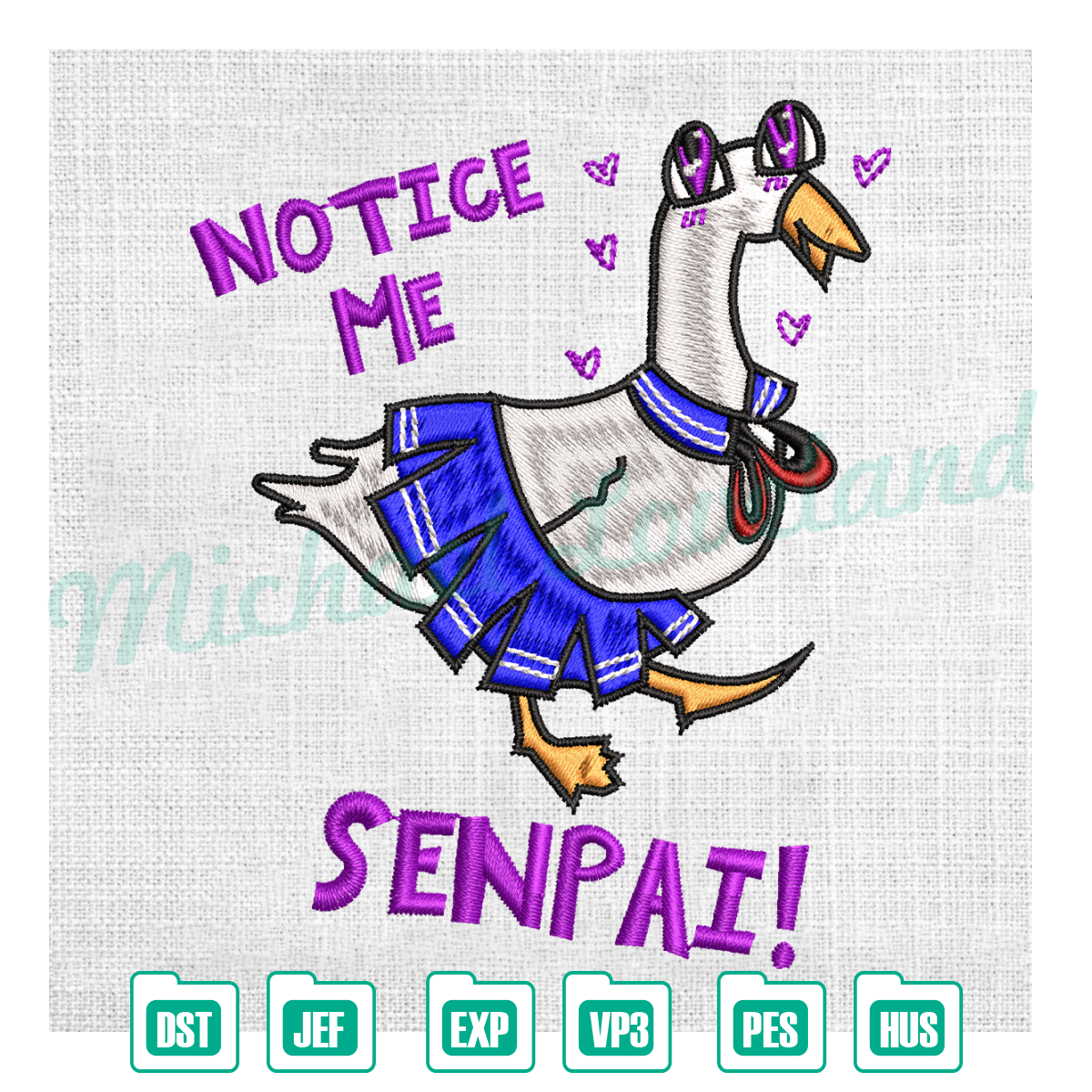 Notice Me Senpai Japanese Silly Goose Embroidery, Embroidery | Inspire ...