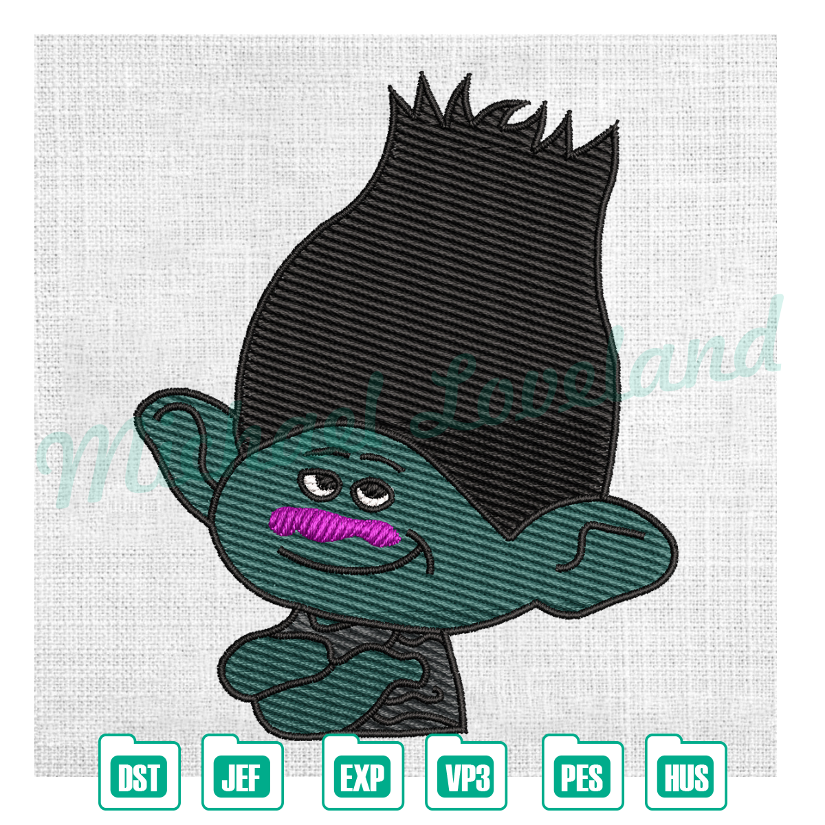 Trolls Branch Couple Matching Embroidery , Embroidery Design | Inspire ...