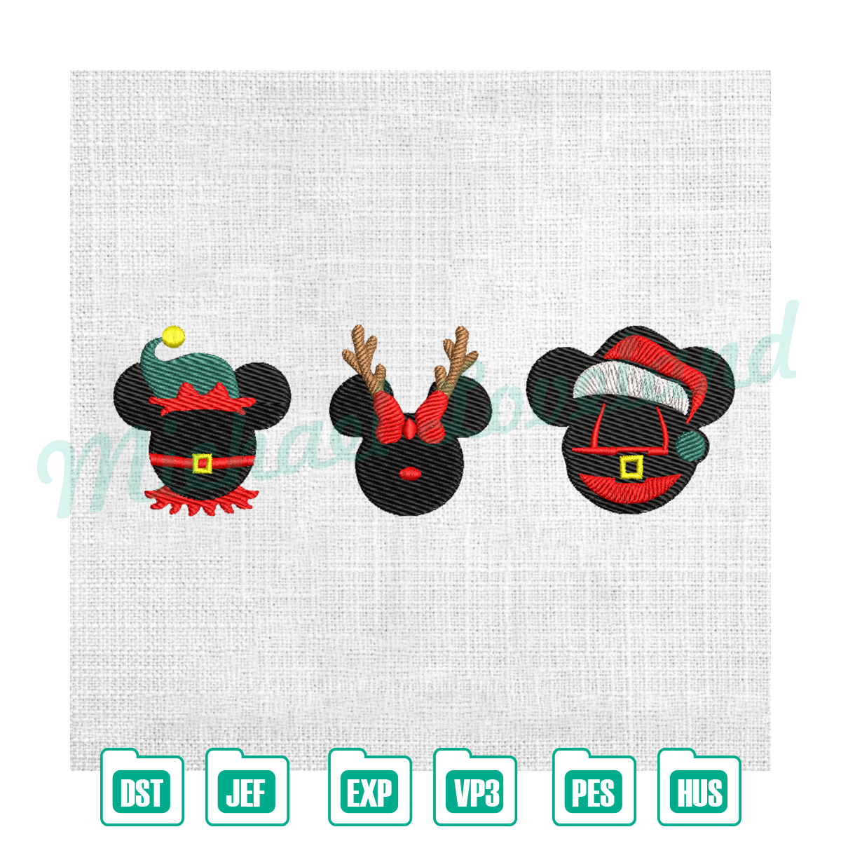 Mickey Minnie Christmas Elf Deer And Santa Embroidery , Embr | Inspire ...