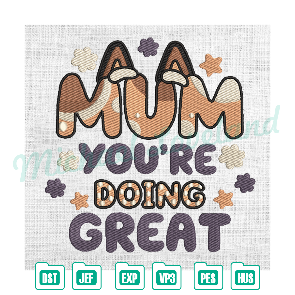 Mum You're Doing Great Bluey Chilli Heeler Embroidery , Embr | Inspire ...