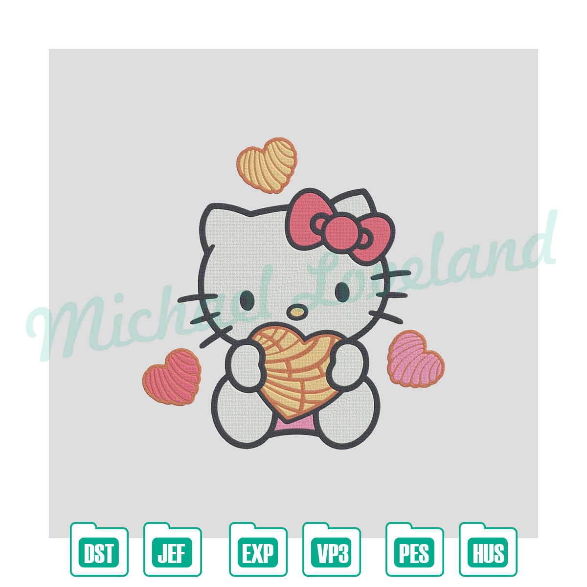 Concha Hello Kitty Embroidery Design, Hello Kitty cartoon Em | Inspire ...