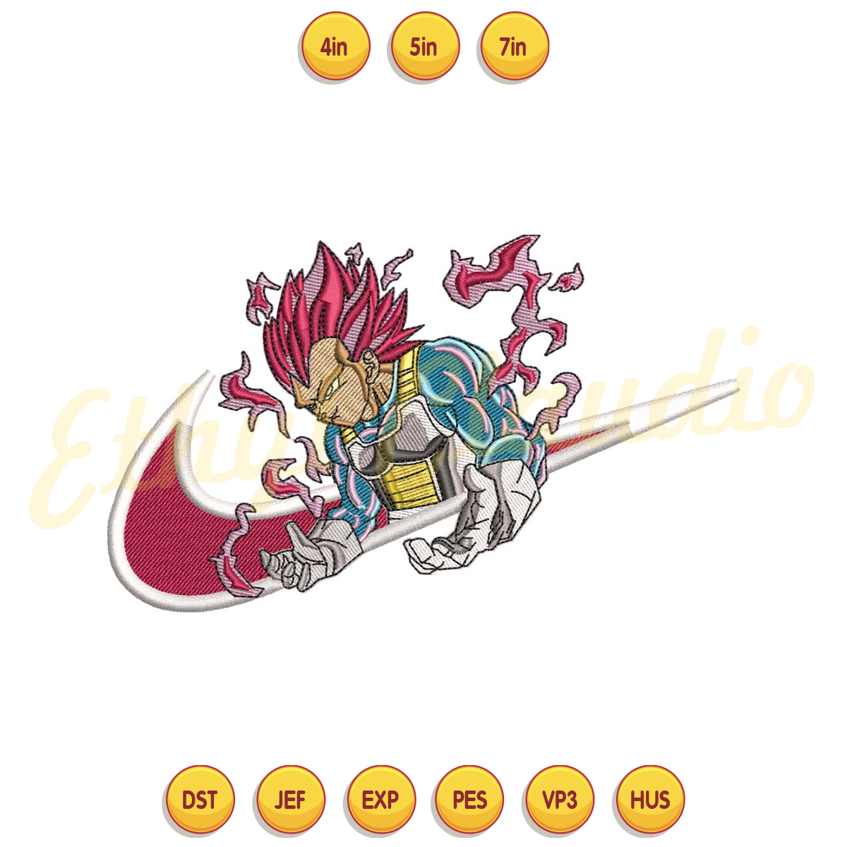 Vegeta Ultra Ego Nike Embroidery Design , Nike Logo Embroide | Inspire ...