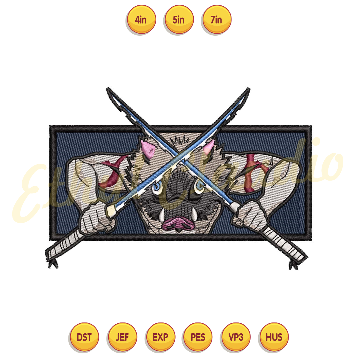 Hashibira Inosuke Swords Anime Embroidery Design ,Anime Embr | Inspire ...