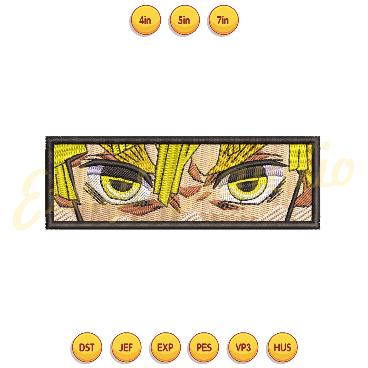 Anime Zenitsu Eyes Embroidery, Kimetsu No Yaiba Design File | Inspire ...