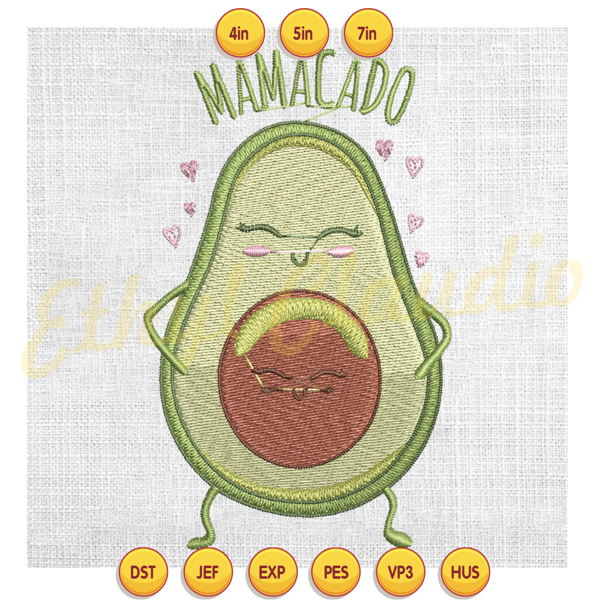 Mamacado Pregnancy Avocado Mother Embroidery ,Embroidery Des | Inspire ...