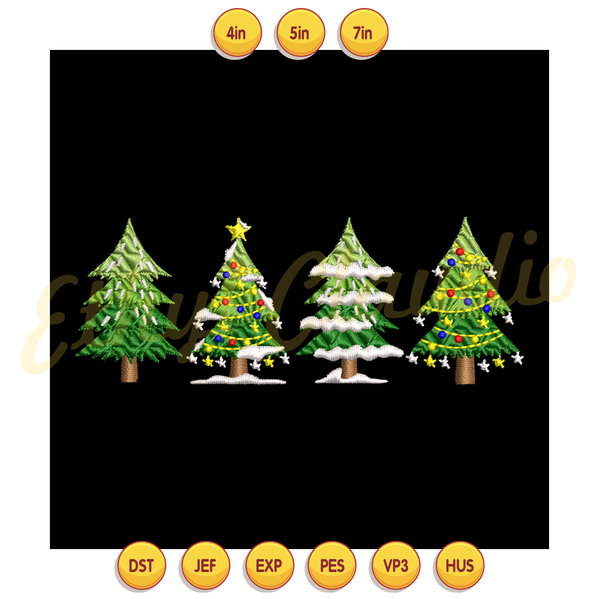 Christmas Day Tree Light Embroidery ,Digital Embroidery, Emb | Inspire ...
