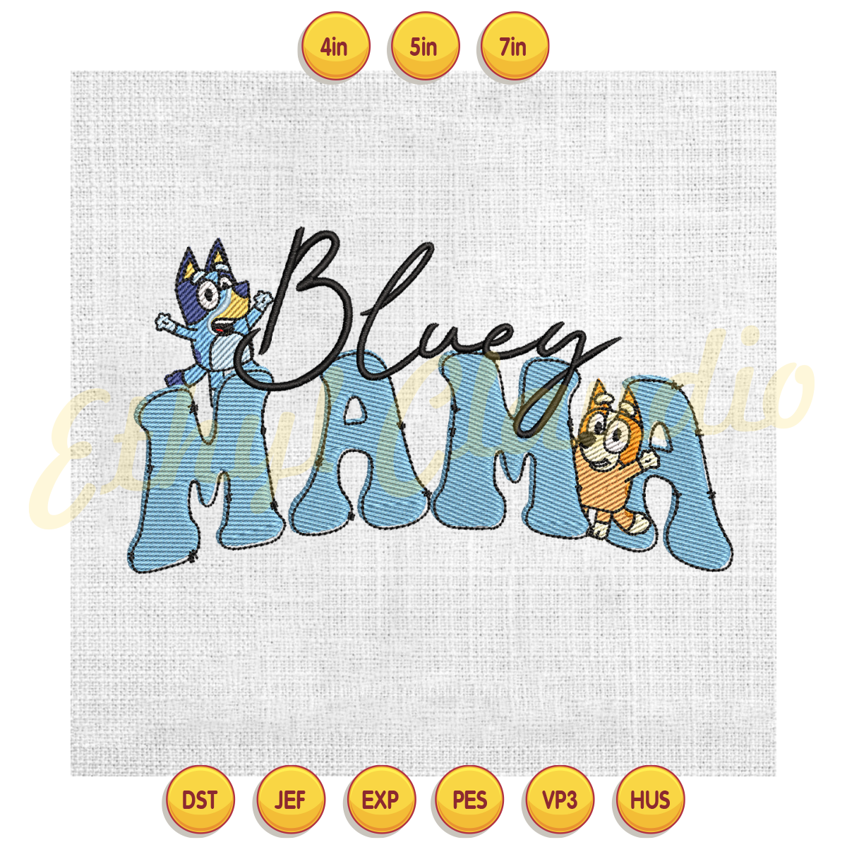 Bluey Mama Bluey And Bingo Family Embroidery ,Digital Embroi | Inspire ...