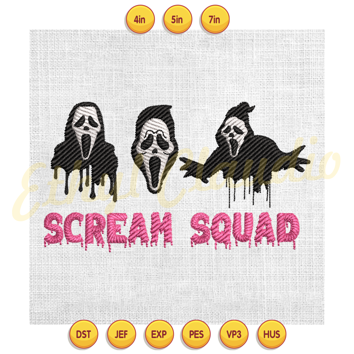 Scream Squad Horror Ghostface Halloween Embroidery ,Digital - Inspire ...