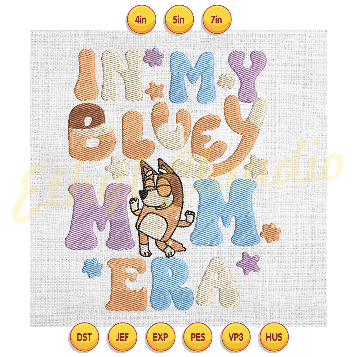 In My Bluey Mom Era Chilli Heeler Mother Day Embroidery ,Dig | Inspire ...