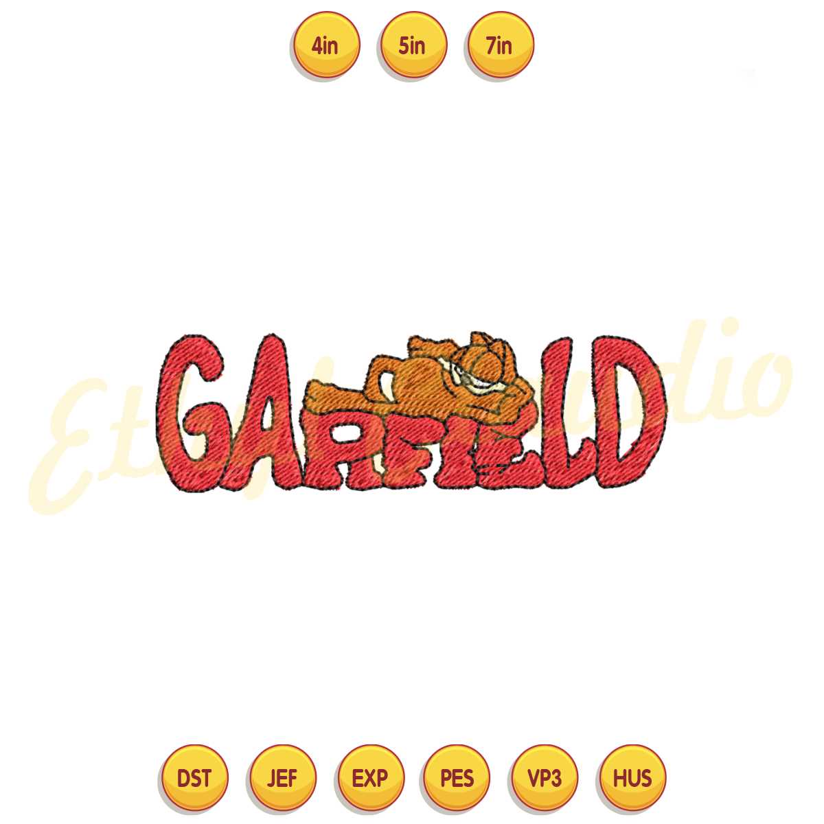 The Lazy Cat Garfield Logo Embroidery | Inspire Uplift