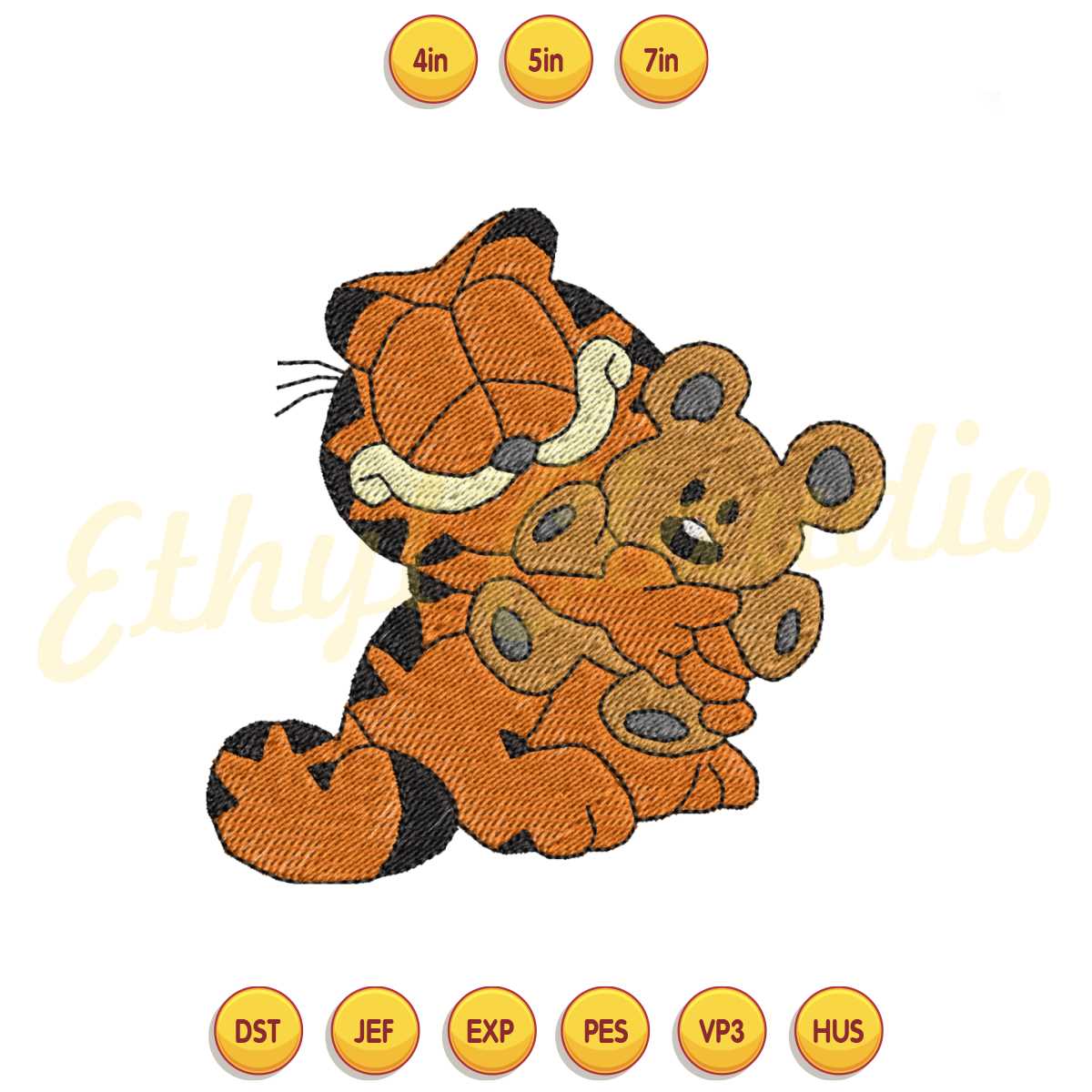 Garfield and Teddy Bear Embroidery | Inspire Uplift