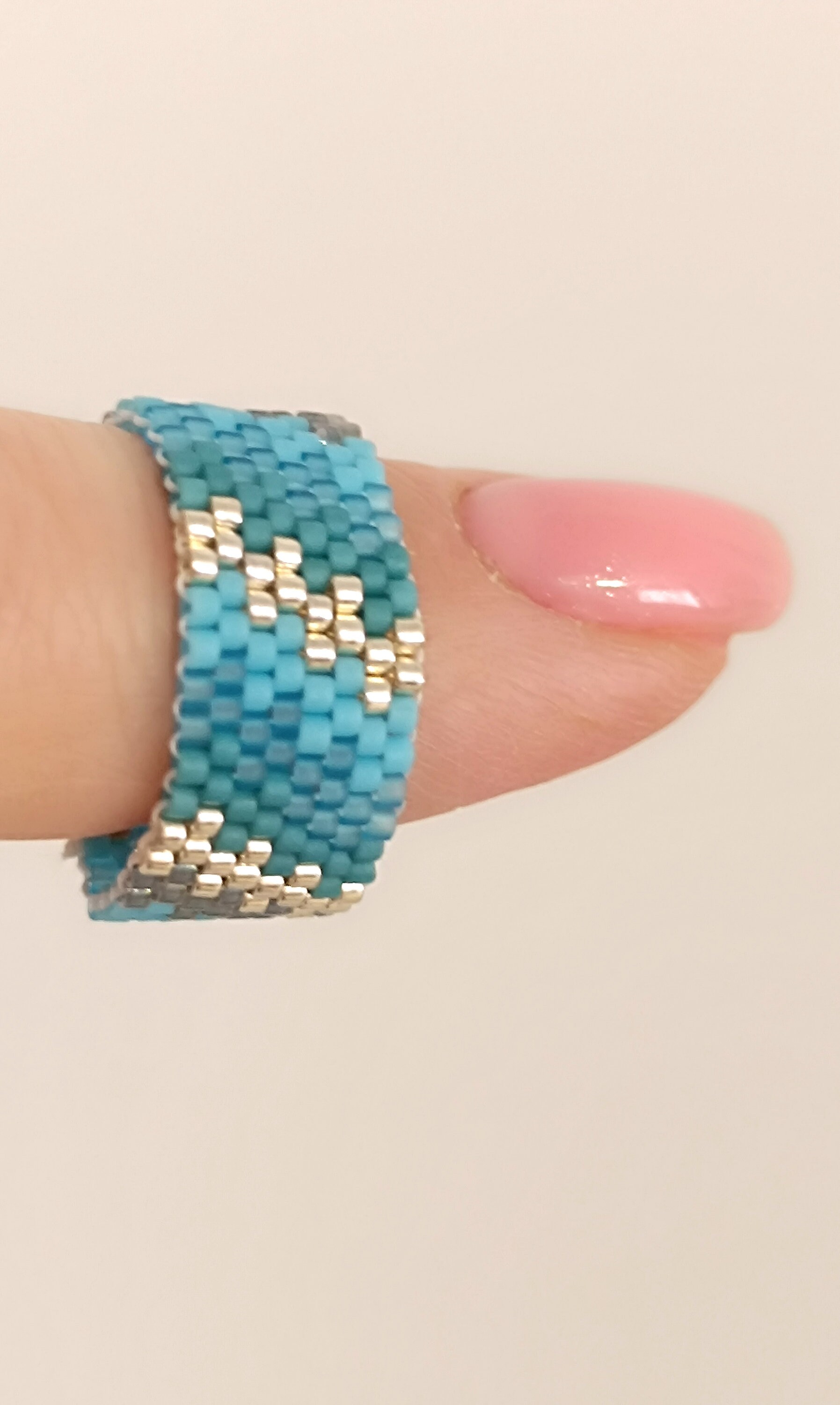Mosaic ring peyote ring. Miyuki ring.Miyuki bead pattern, ev - Inspire ...
