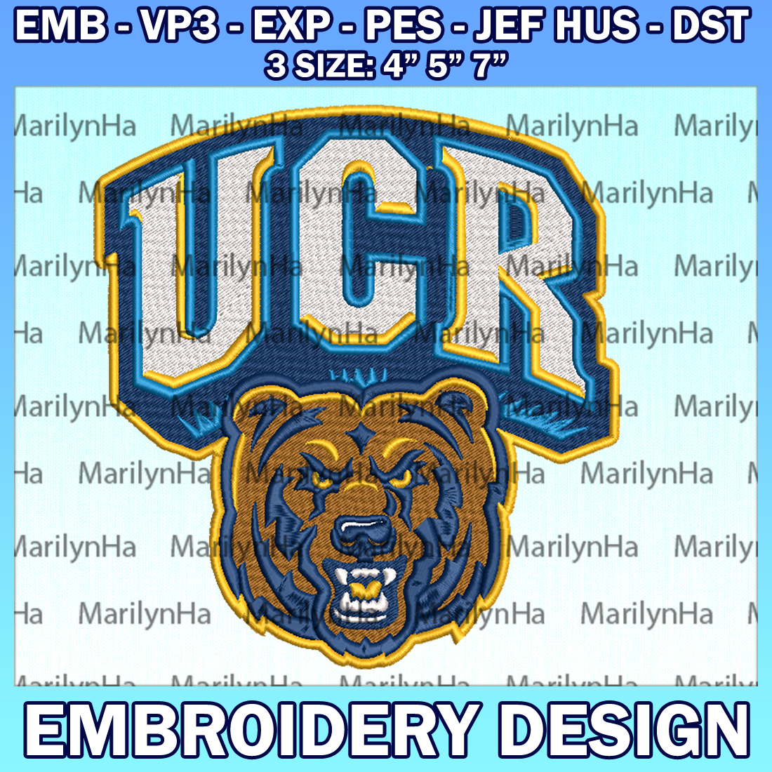 NCAA UC Riverside Highlanders Machine Embroidery Design, NCA | Inspire Uplift