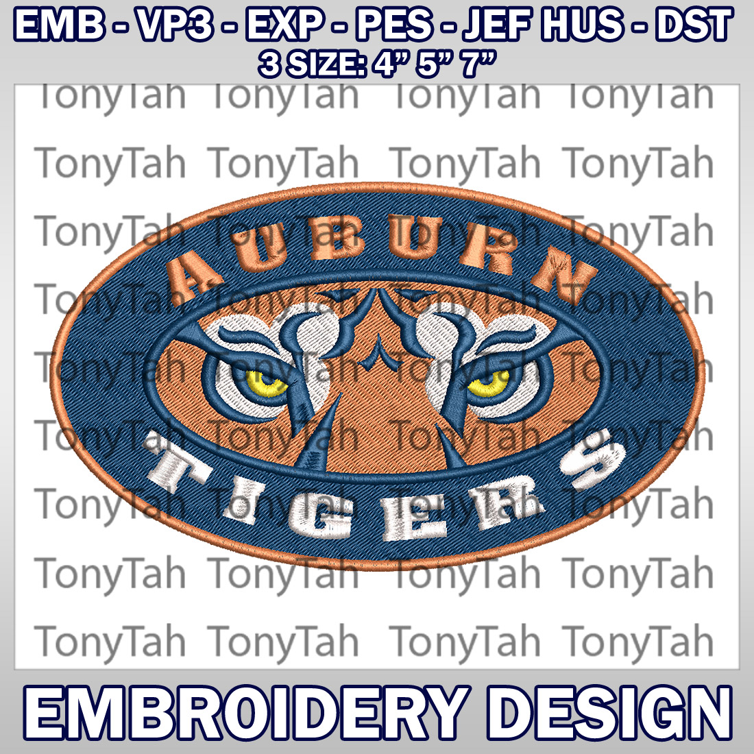 NCAA Auburn Tigers Logo Embroidery Design, Machine Embroider | Inspire ...