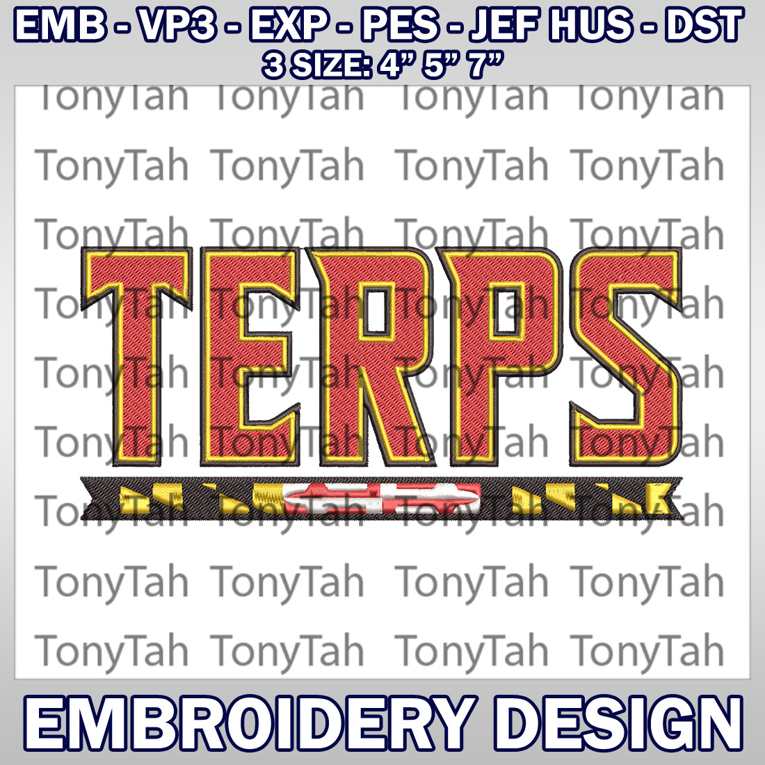 NCAA Maryland Terrapins Logo Embroidery Design, Machine Embr | Inspire ...