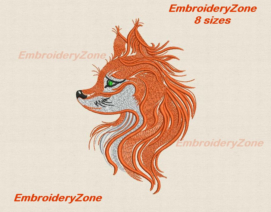 Fox embroidery design, red fox machine embroidery pattern , | Inspire ...