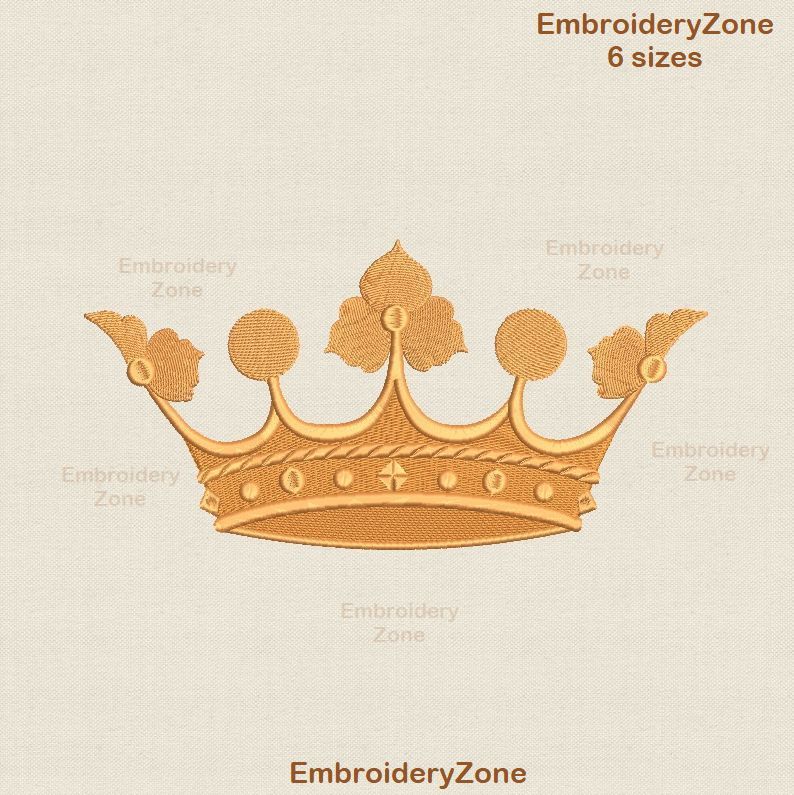 Crown machine embroidery design, gold crown embroidery patte | Inspire ...