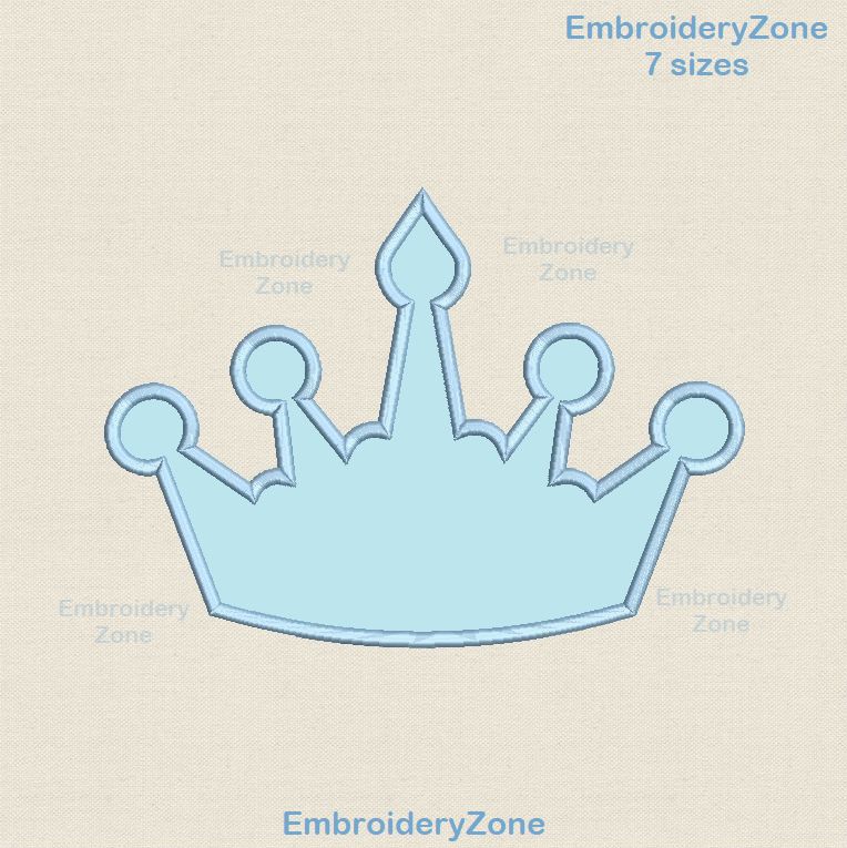 Applique crown machine embroidery design, royal crown embroi | Inspire ...