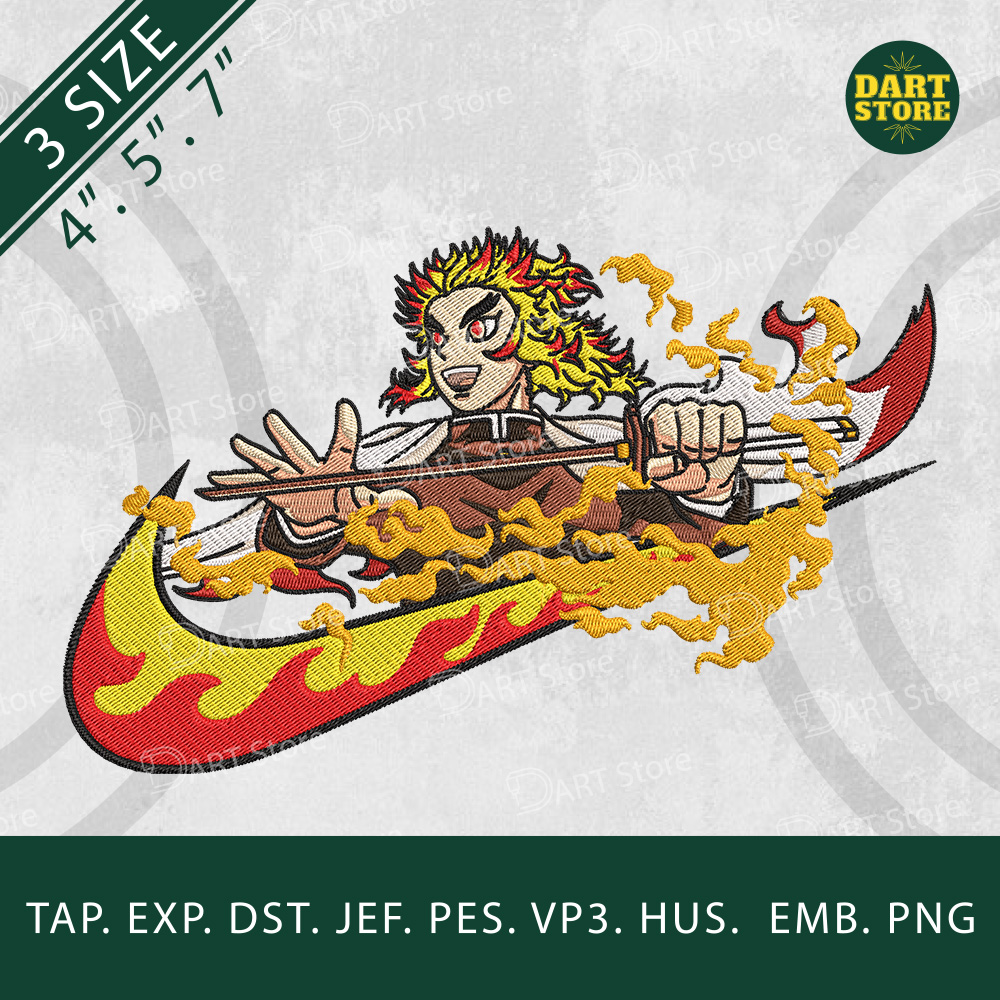 Rengoku X Nike, Kimetsu No Yaiba, Nike embroidery design, Ni | Inspire ...