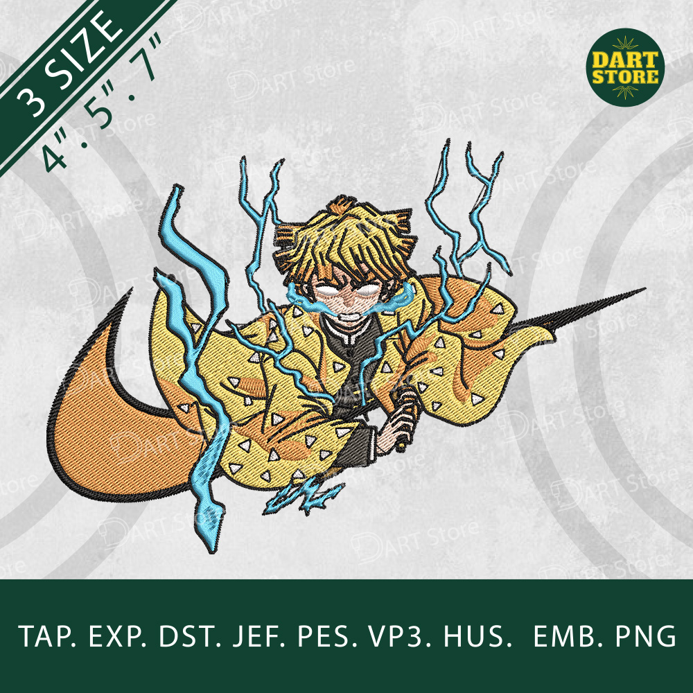 Zenitsu X Nike, Kimetsu No Yaiba, Nike embroidery design, Ni | Inspire ...