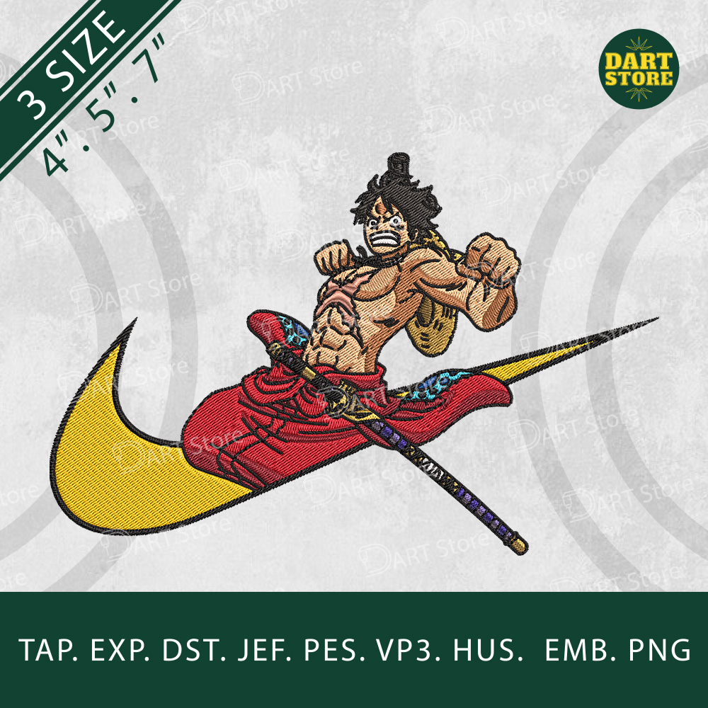 Monkey D.Luffy X Nike, One Piece, Nike embroidery design, On - Inspire ...