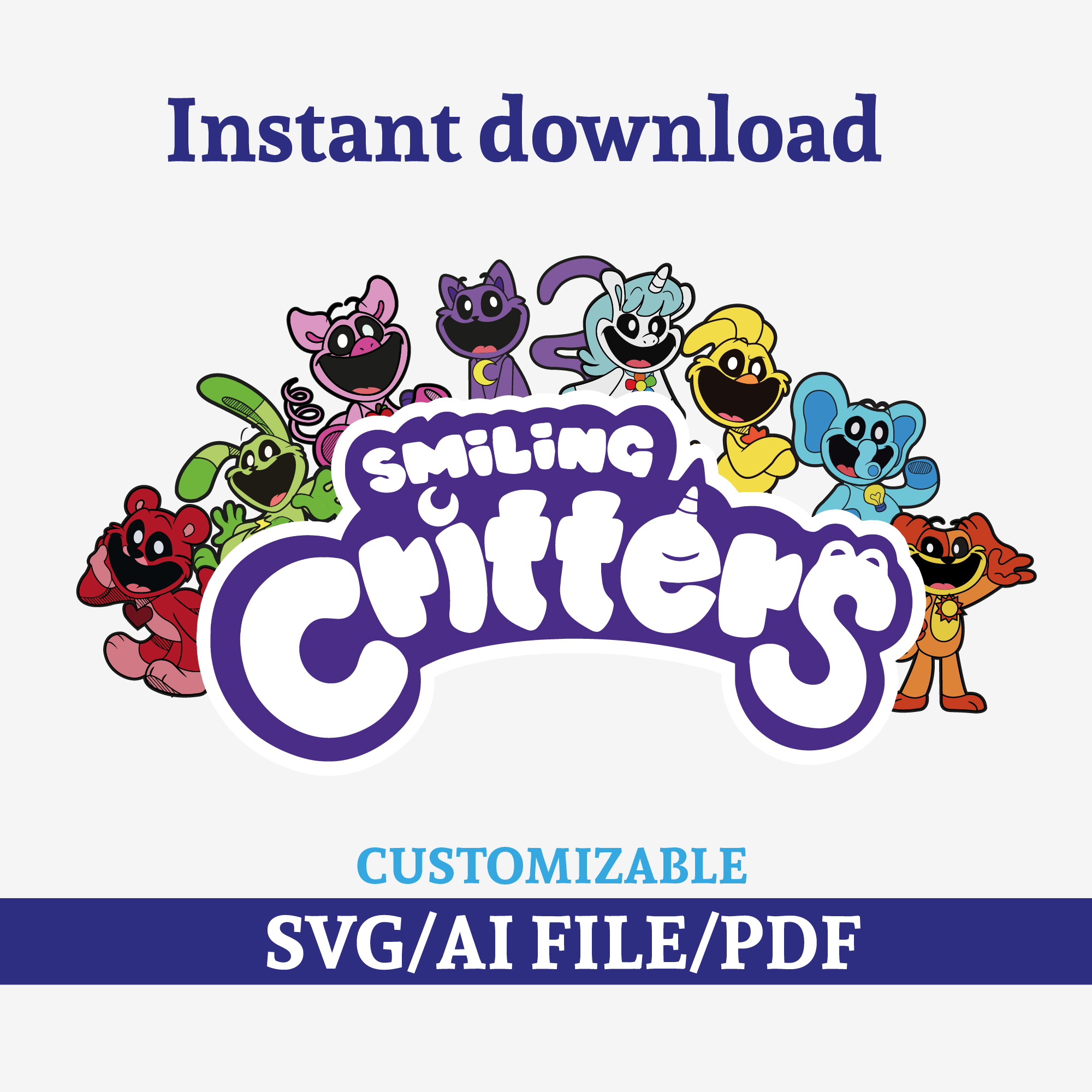 Smiling Critters/ai vector /svg /pdf | Inspire Uplift