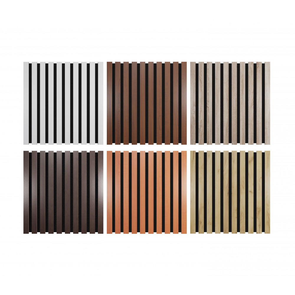 Acoustic Slat Wood Wall Panels Pole | 50 x 50 x 5 cm | Absor | Inspire ...
