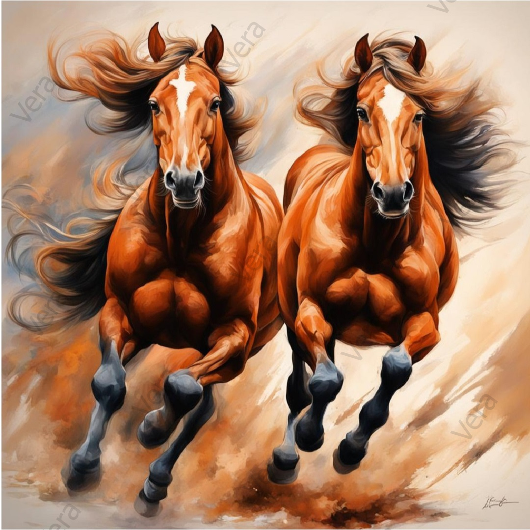 Dynamic Horse Digital Painting Poster, Digital Art "Horses", - Inspire ...