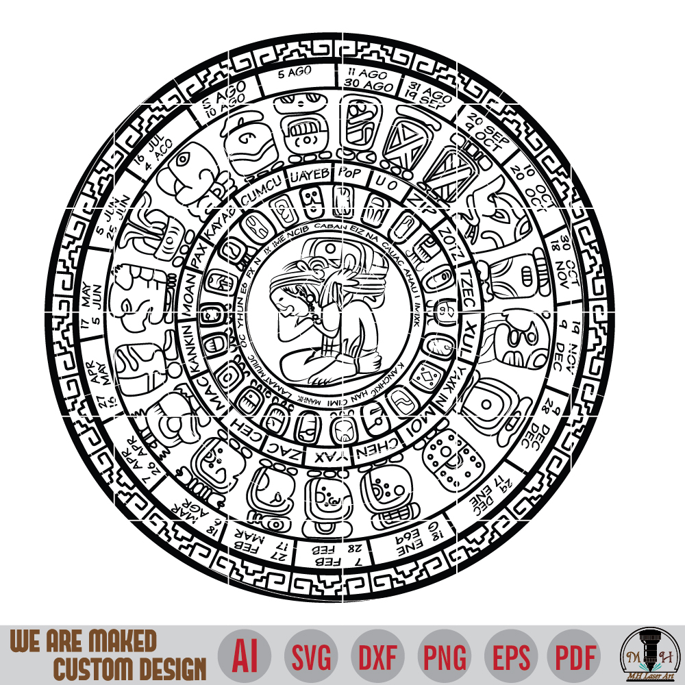 Calendario Azteca Vector Art | Inspire Uplift
