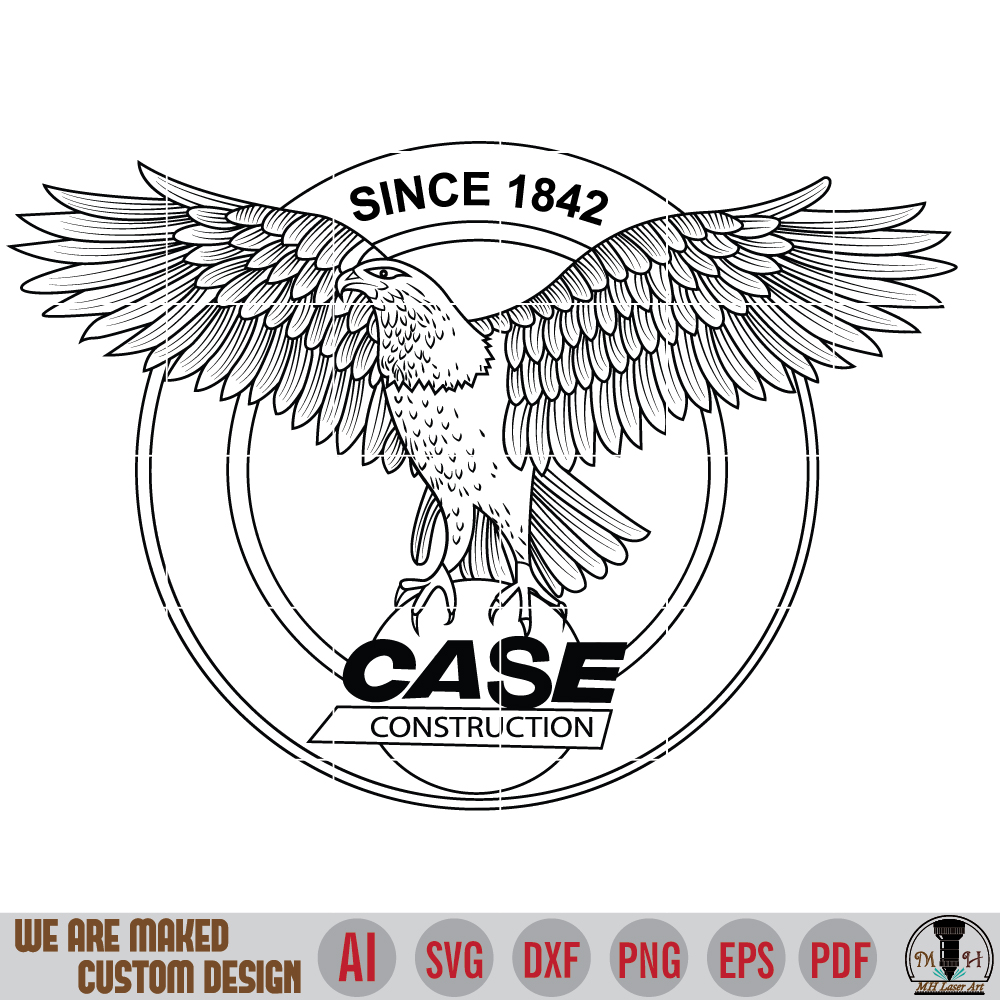 Case Construction Since 1842 Seal logo Digital Vector Art | Inspire Uplift