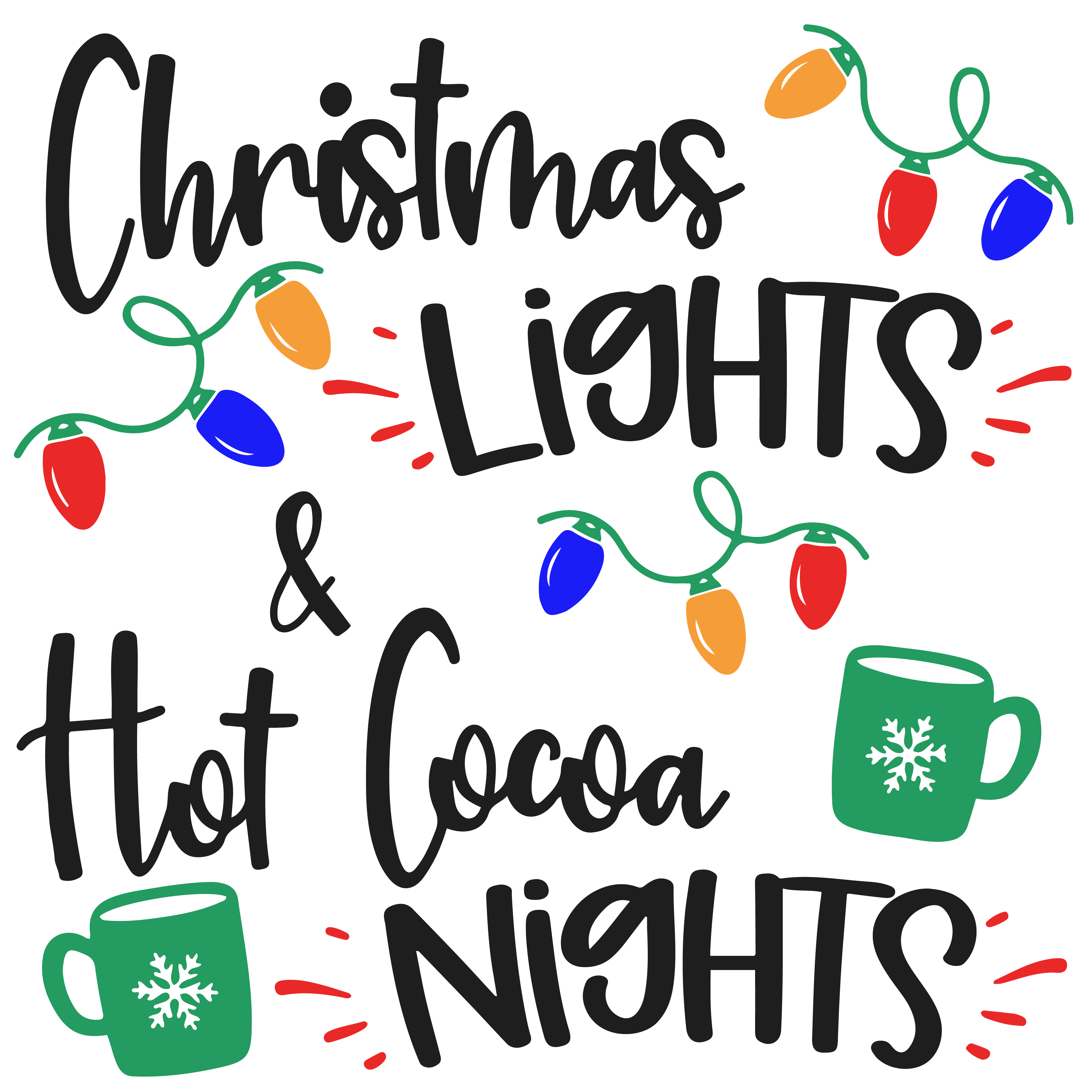 Christmas Lights svg - Hot Cocoa Nights svg - Christmas svg - Inspire ...