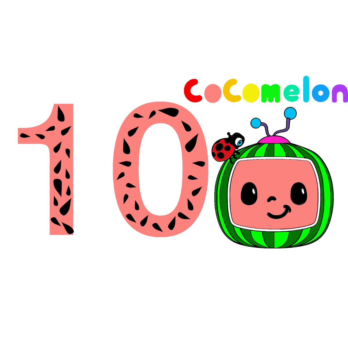 Cocomelon Numbers 10 Svg, Cocomelon Png, Cocomelon Character - Inspire ...