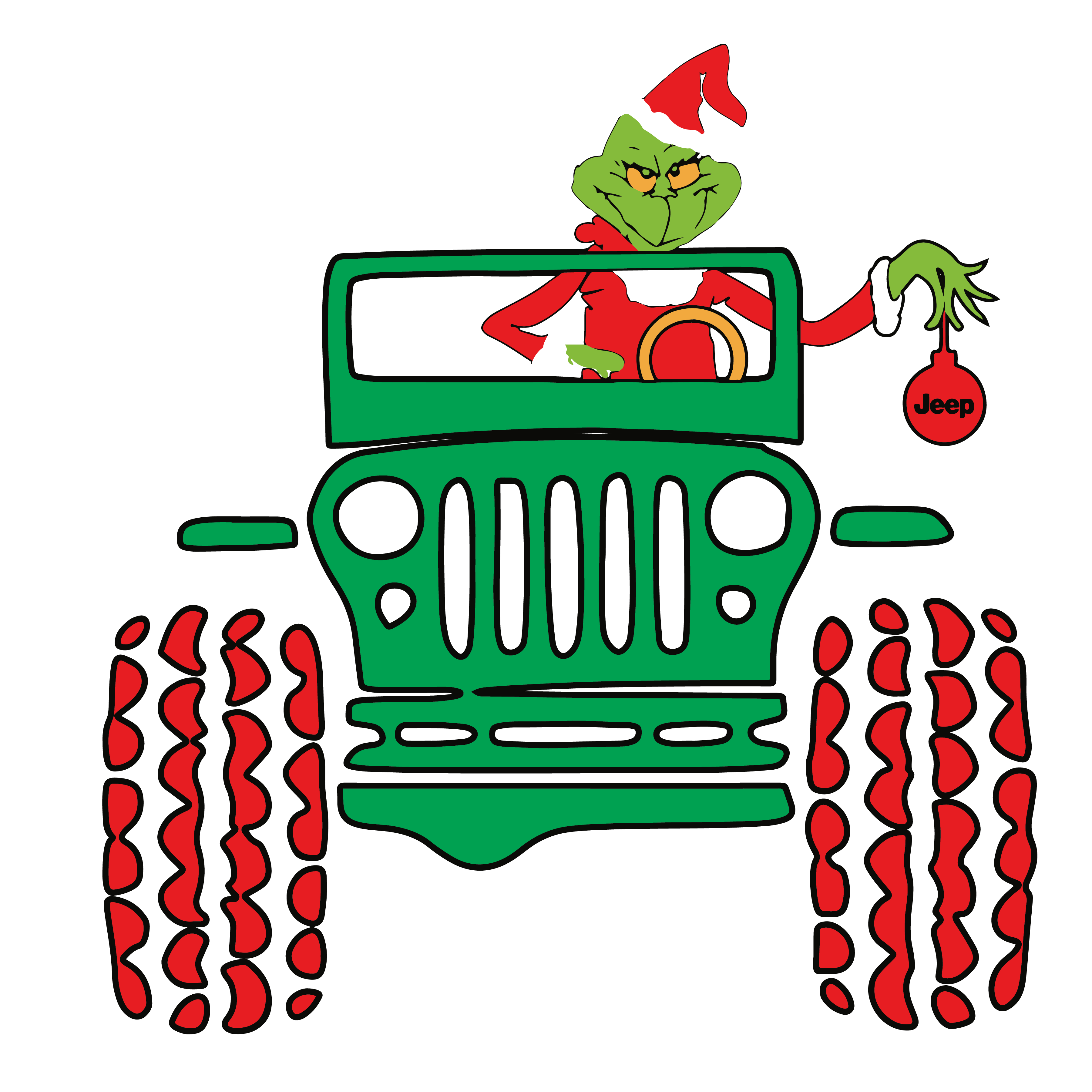 Grinch Jeep Car SVG, Christmas Funny Grinch SVG, Grinch Gree | Inspire ...
