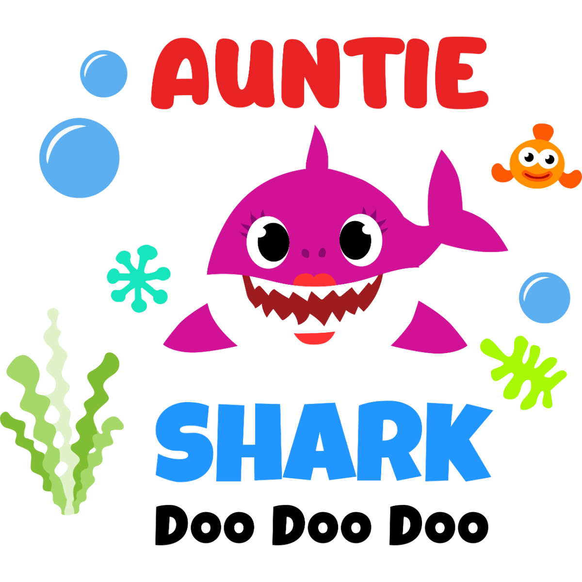 Auntie Shark Svg, Baby Shark Family Svg, Baby Shark Birthday - Inspire ...