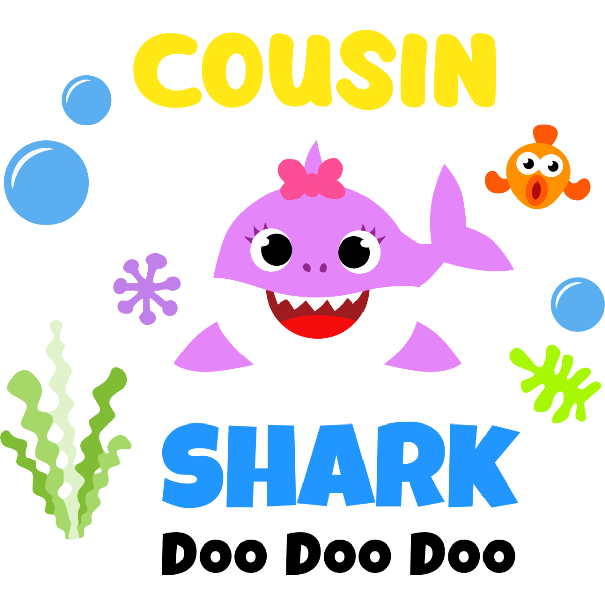 Cousin girl shark Svg, Baby Shark Family Svg, Baby Shark Bir | Inspire ...